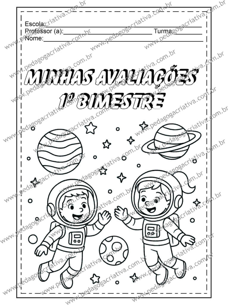 Combo de Capa de Avaliações – Bimestres – Pedagoga Criativa