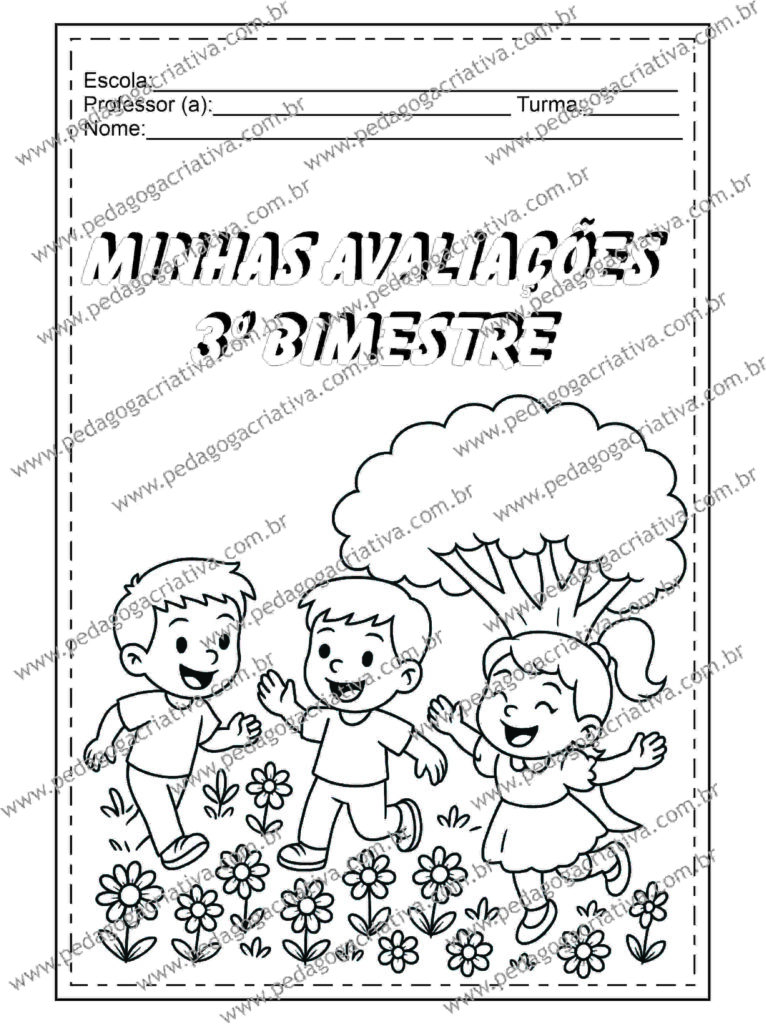 Combo de Capa de Avaliações – Bimestres – Pedagoga Criativa
